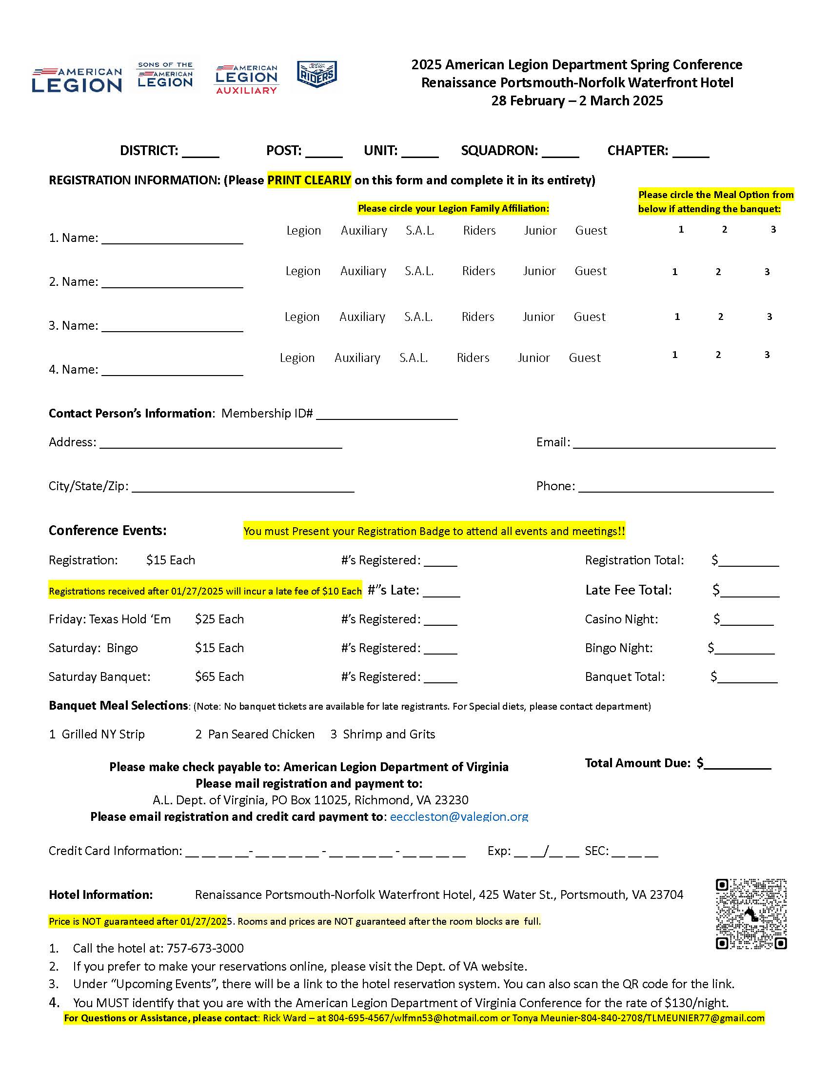 Spring Conference Registration – Virginia 16th District – The American ...